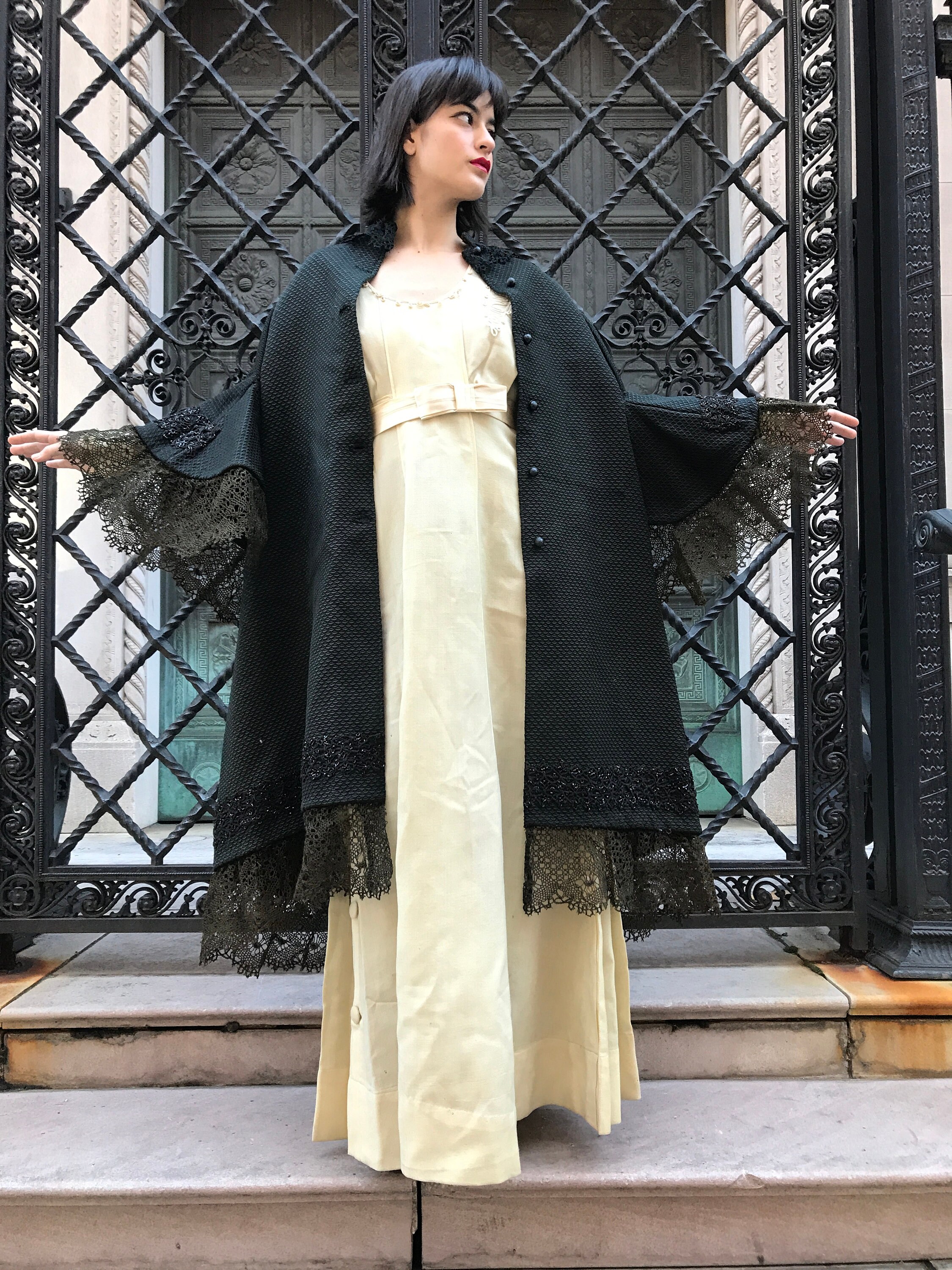 Rare Victorian Black Lace Coat, Lace Coat, Vintage Coat, Black Coat ...