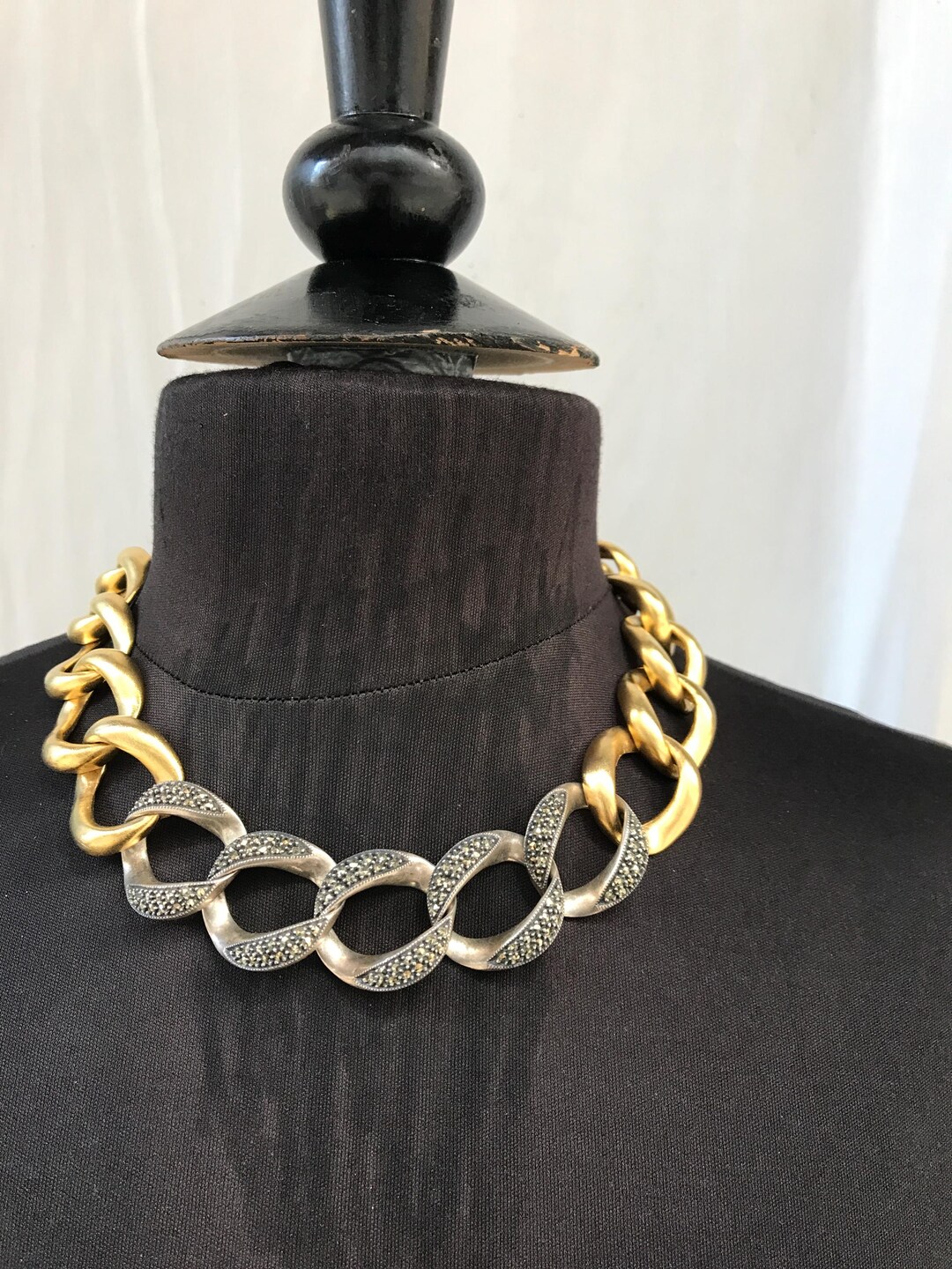 80s Judith Jack Necklace, Elegant Frontal Necklace Featuring Genuine ...