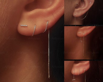 Threader Earrings - Etsy UK