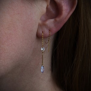 Triple Piercing Earrings, Double Piercing Earring Chain Set, Multiple ...