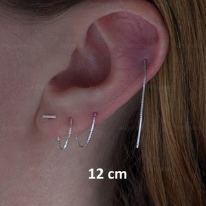 Gold Chain Earring Double Piercing, Two Hole Earring, Minimal Bar ...