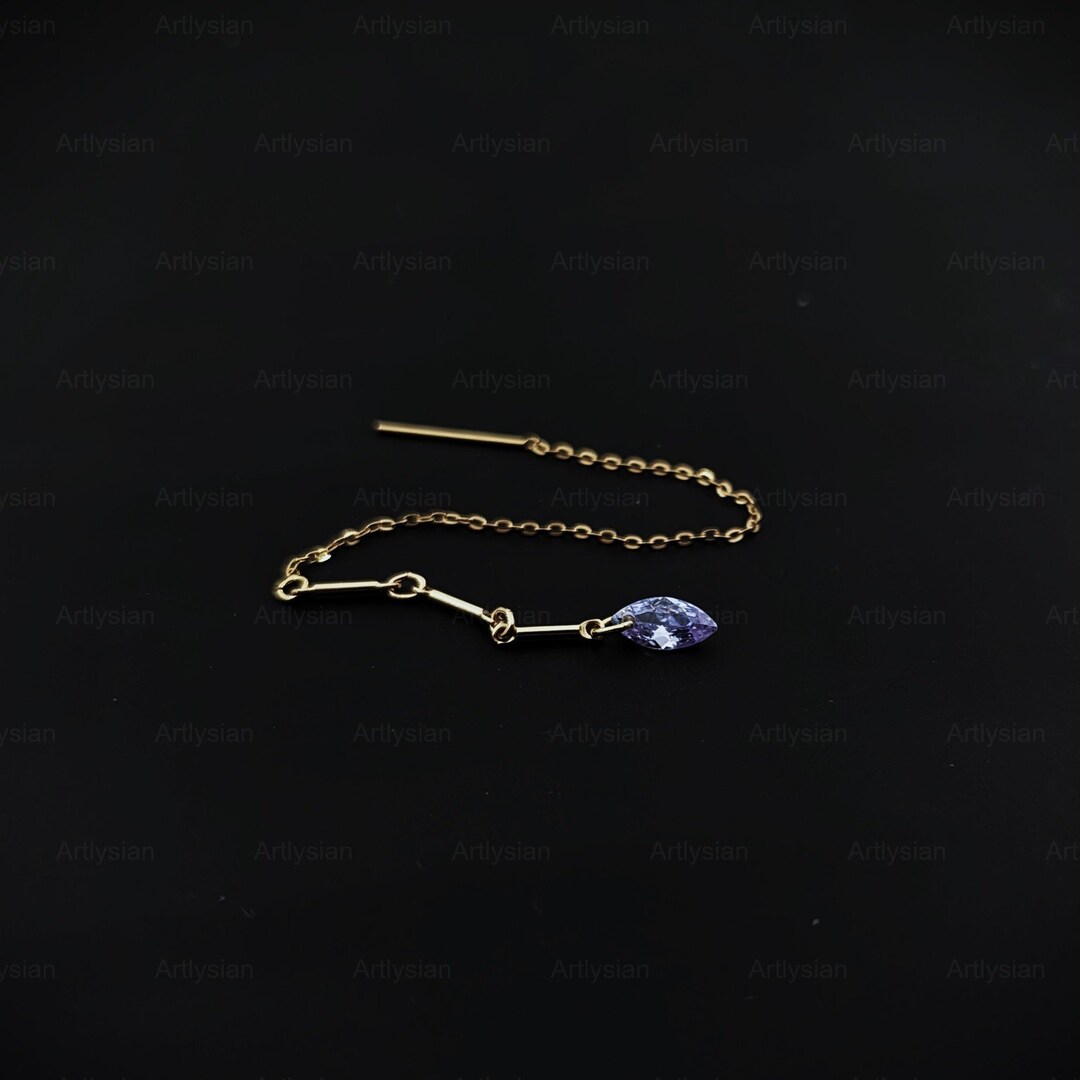 Gold-filled Earrings, Helix, Threader, Piercing, Dainty, Chain, Dangle ...