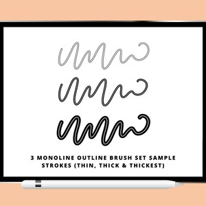 Procreate Monoline + Lettering Outline Brush Set | 6 Procreate Brushes ...