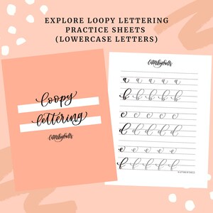 Loopy Lettering Practice Sheets | DIGITAL DOWNLOAD | Practice Sheets ...