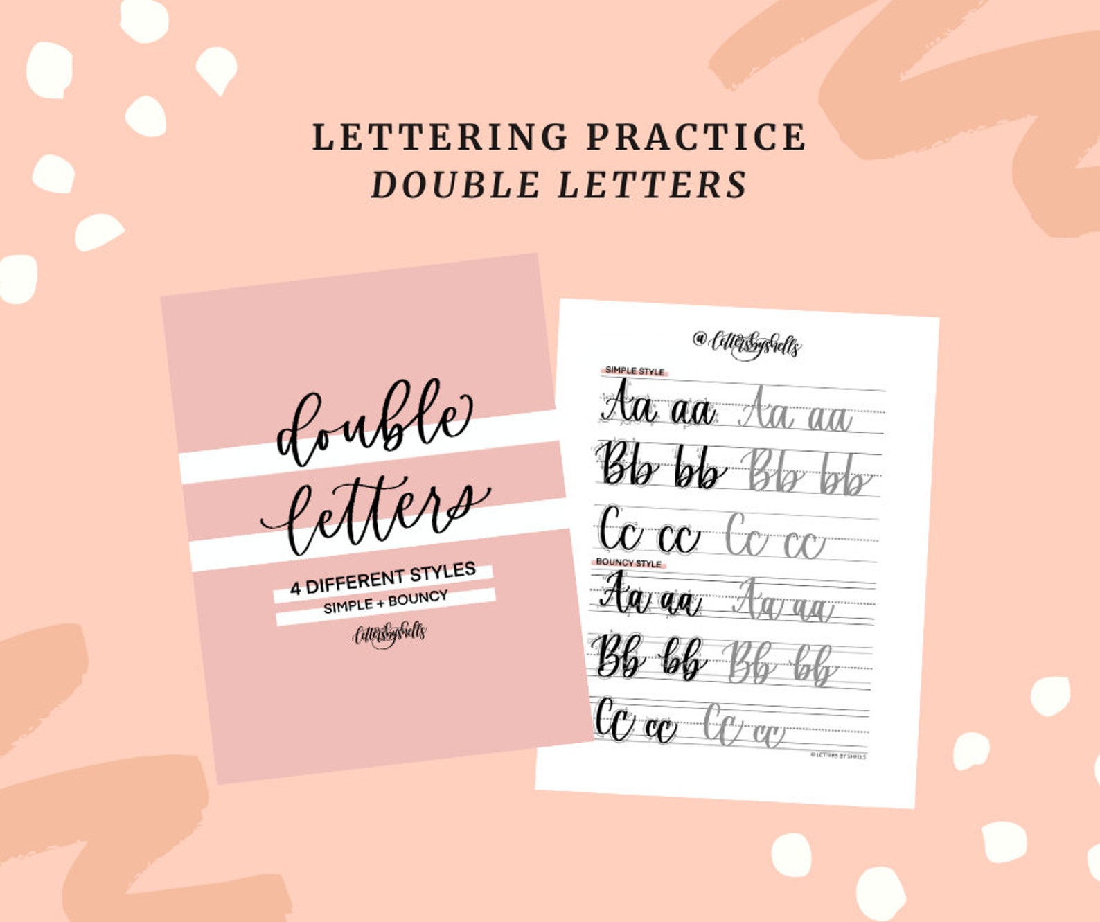 Lettering Practice Double Letters Practice Sheets - Etsy