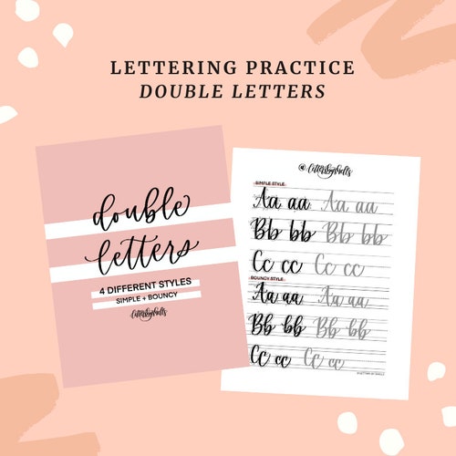 Lettering Practice Double Letters Practice Sheets - Etsy
