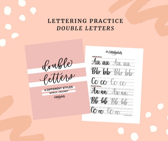 Lettering Practice Double Letters Practice Sheets | Etsy
