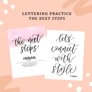 Learn How to Connect Letters Practice Sheets Modern Brush Lettering ...