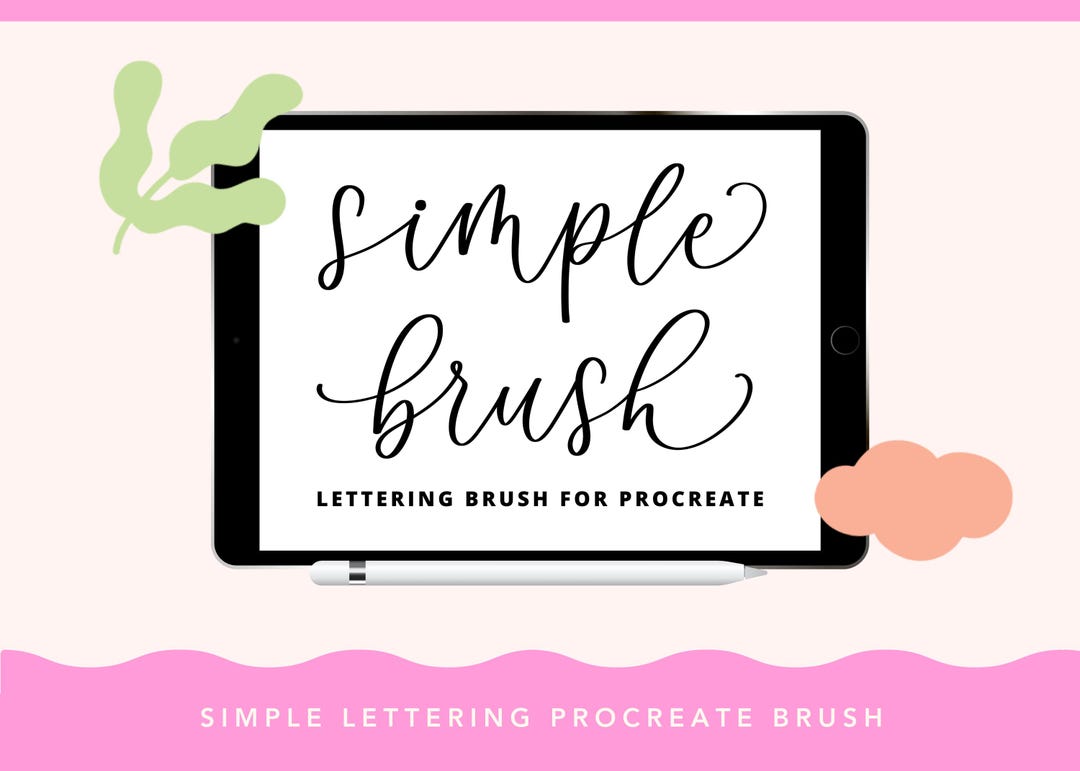 Simple Hand Lettering Brush, Calligraphy Brush, Illustration, Procreate ...