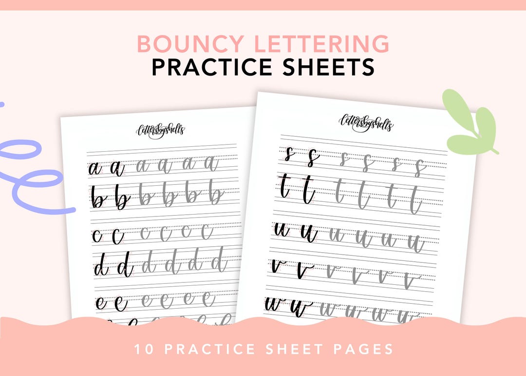 Bouncy Lettering Practice Sheets DIGITAL DOWNLOAD Practice Sheets ...
