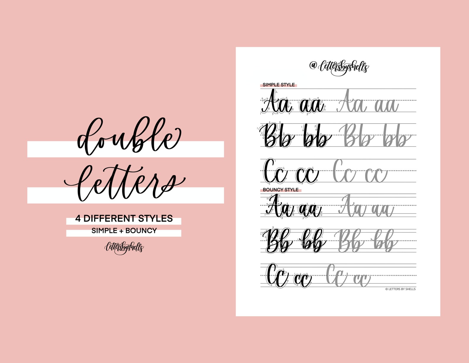 Lettering Practice Double Letters Practice Sheets - Etsy