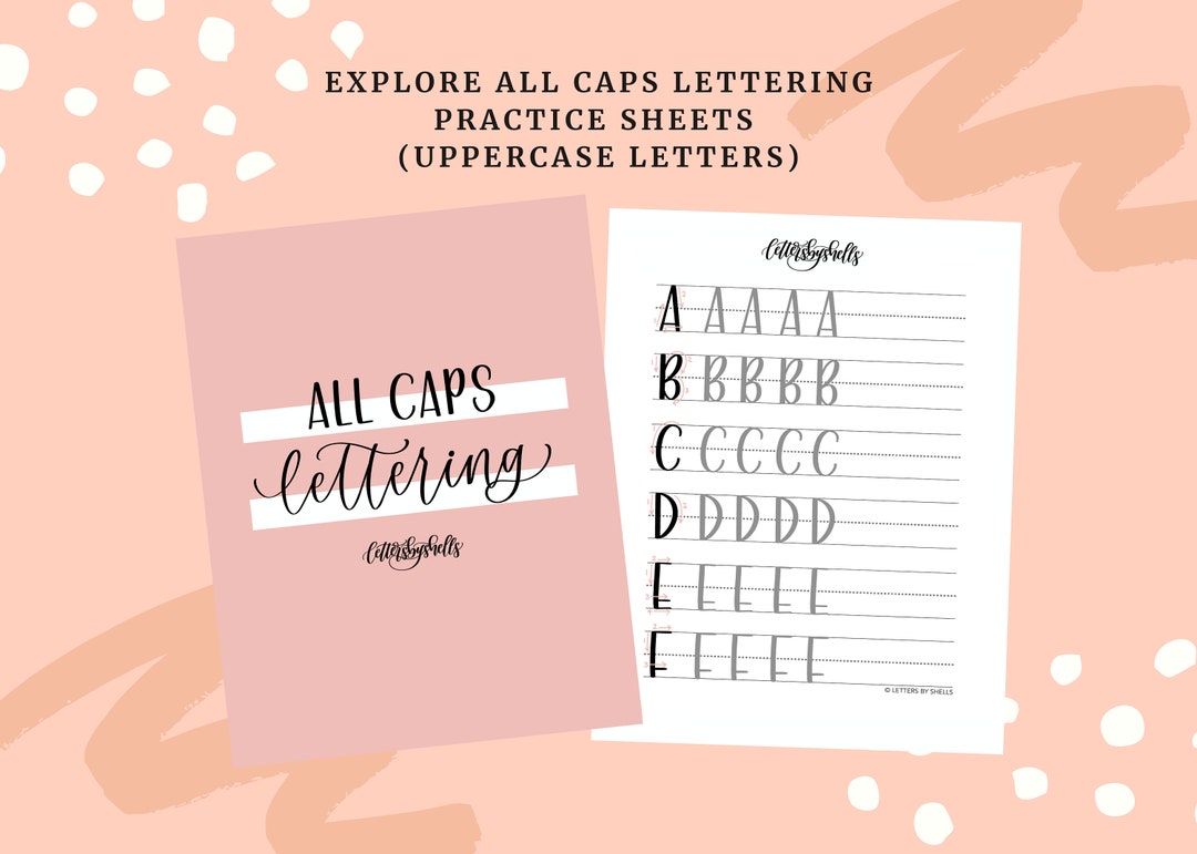 All Caps Lettering Practice Sheets DIGITAL DOWNLOAD Practice Sheets ...