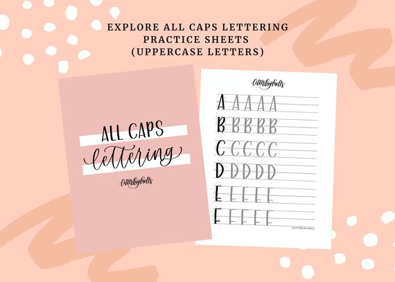All Caps Lettering Practice Sheets DIGITAL DOWNLOAD - Etsy