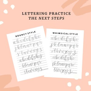 Learn How to Connect Letters Practice Sheets Modern Brush Lettering ...