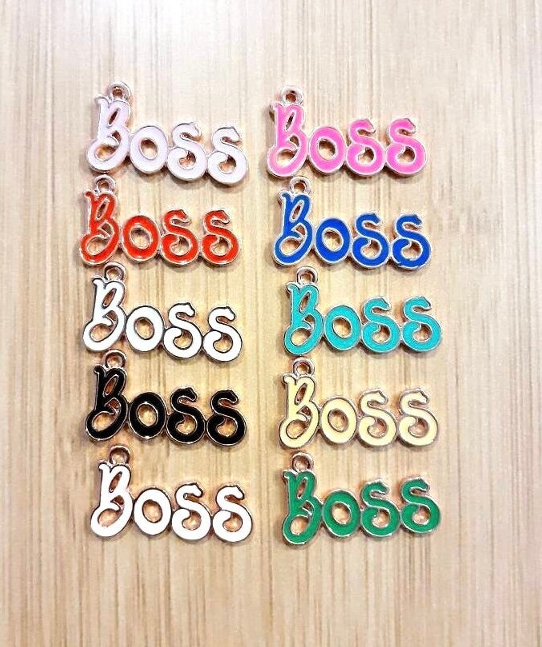 1 Alloy Enamel Rose Gold Tone "boss" Charms, 17×30mm - Etsy