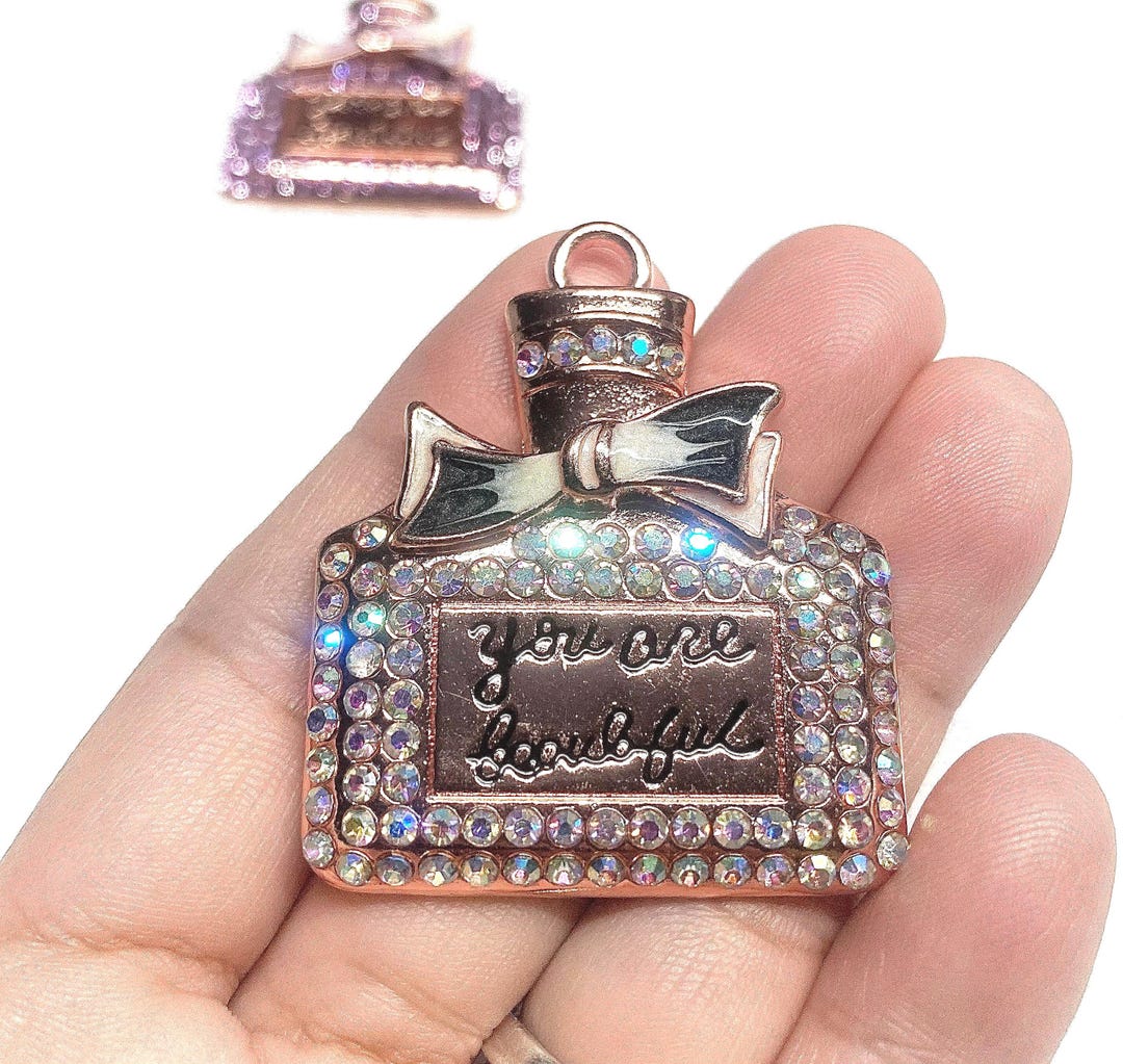 1 Rose Gold Tone Bottle Perfume Charms Pendants, 45×35mm - Etsy