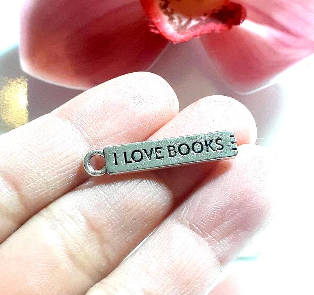 5 Pcs/set I LOVE BOOKS Charms, Antique Silver Tone, Bookmark Charms - Etsy