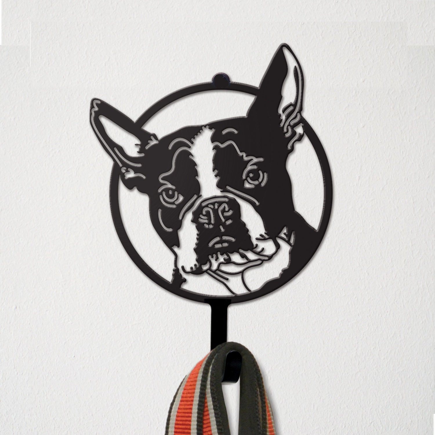 Boston Terrier Steel Dog Key Hook or Leash Hanger, Dog Key Hanger, Pet ...