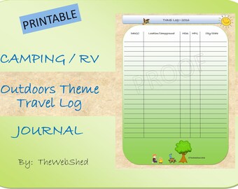 Campground Review / Camping Journal Worksheet Printable. For | Etsy