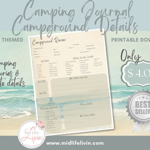 Camping Journal Campsite Details Log Camping Memories Printable RV ...