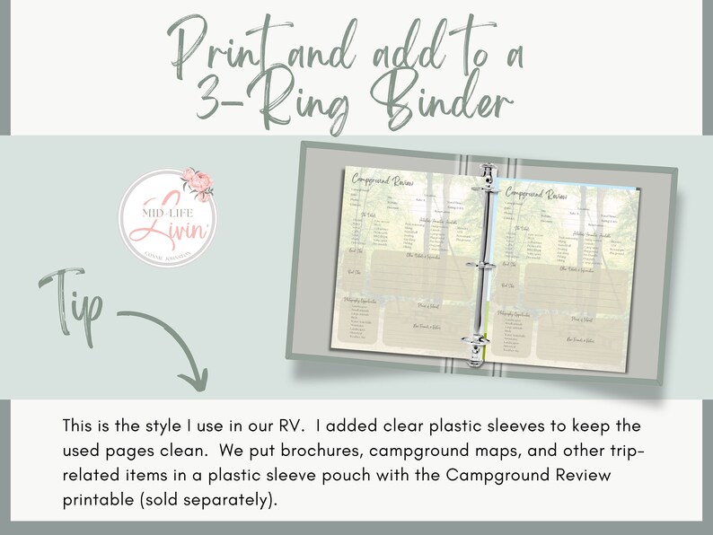 Campground Tracker Camping Journal Printable Tracker RV Journal ...