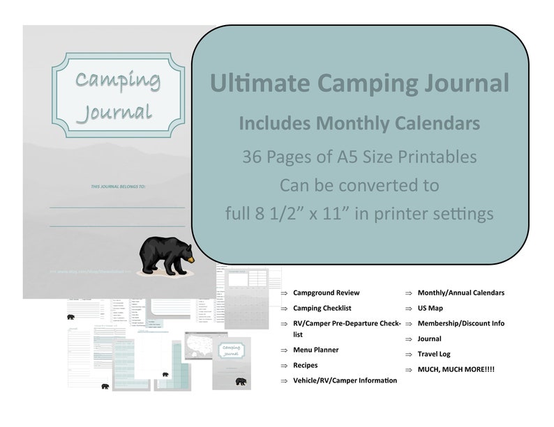 Camping Journal Planner Camping Memories Journal RV Journal Camping ...