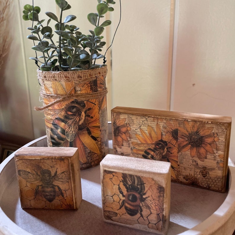 Honey Bee Themed Décor Set, Honey Bee Decor for Tiered Trays, Bee Baby ...