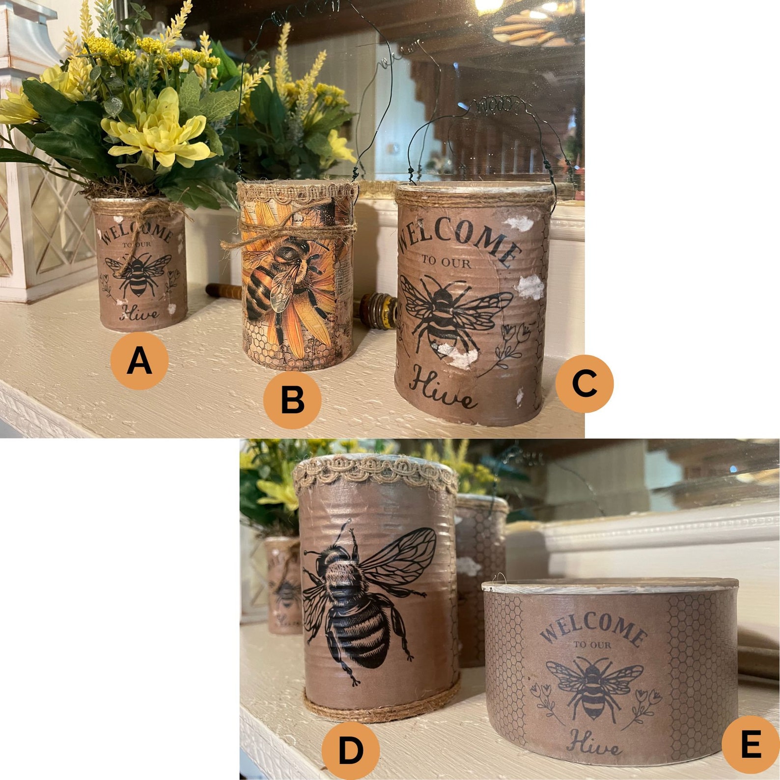 Honey Bee Themed Décor Set, Honey Bee Decor for Tiered Trays, Bee Baby ...
