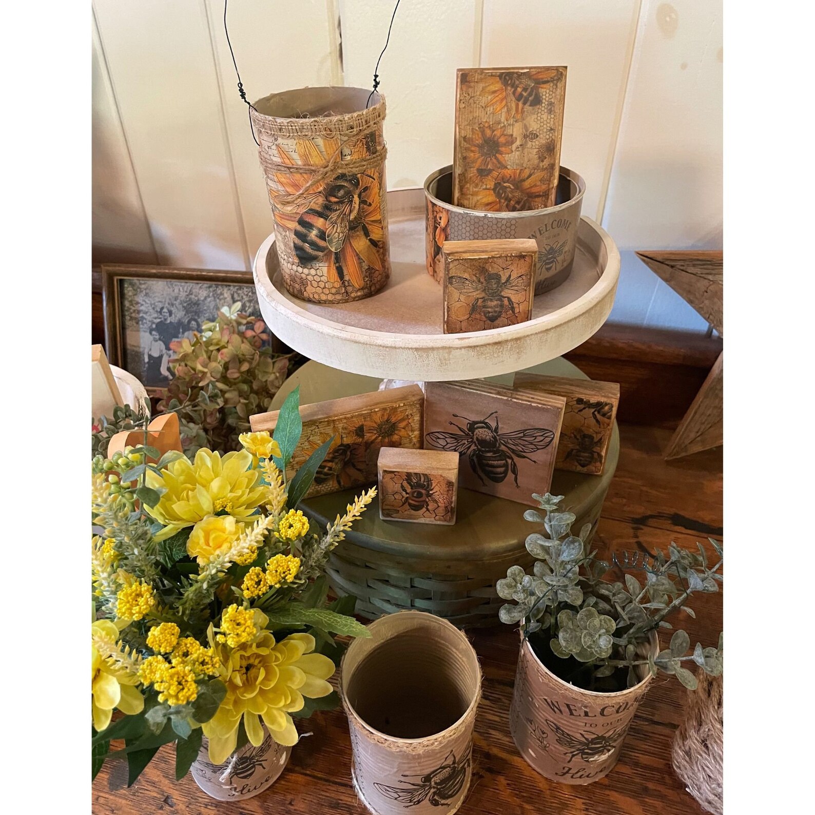 Honey Bee Themed Décor Set, Honey Bee Decor for Tiered Trays, Bee Baby ...