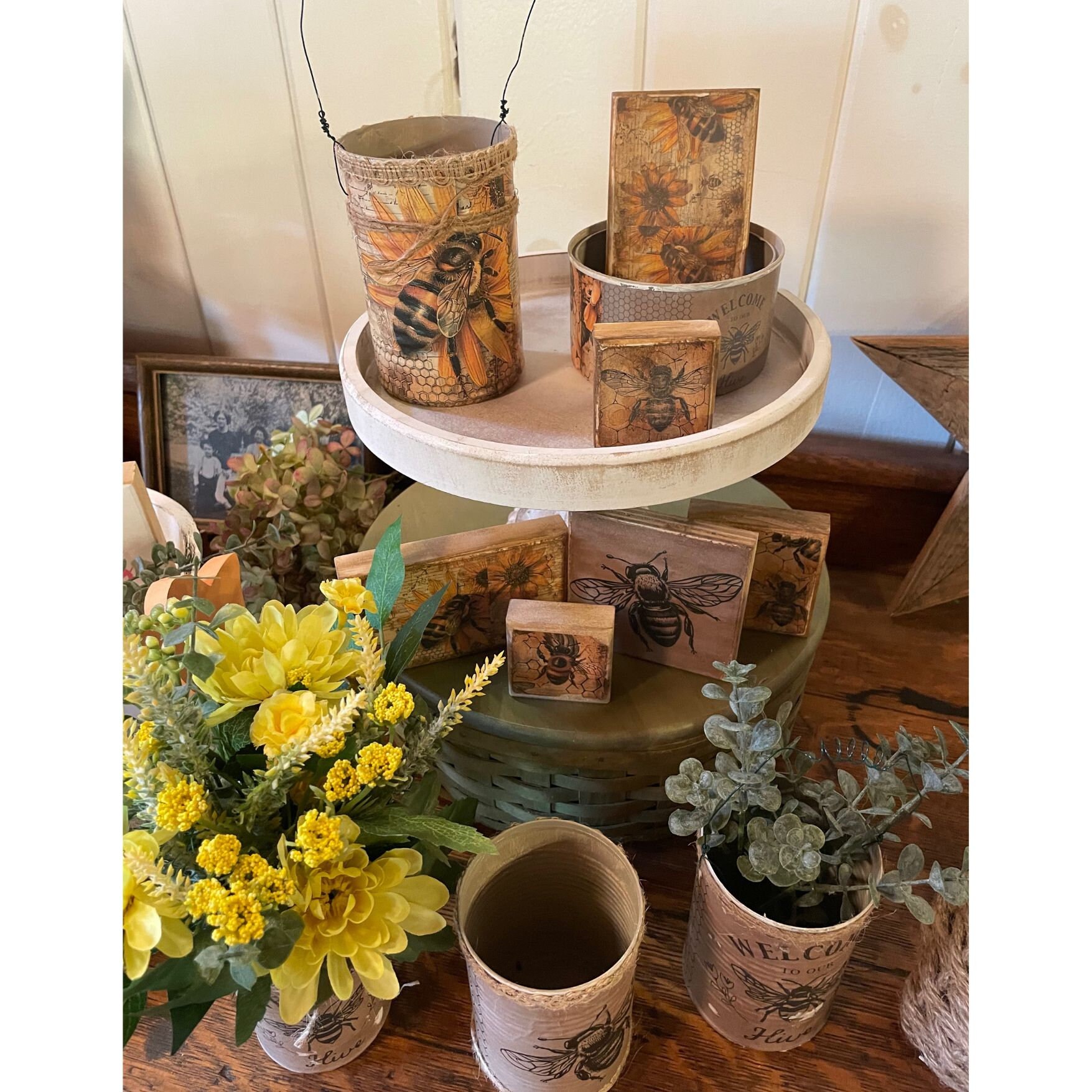 Honey Bee Themed Décor Set, Honey Bee Decor for Tiered Trays, Bee Baby ...