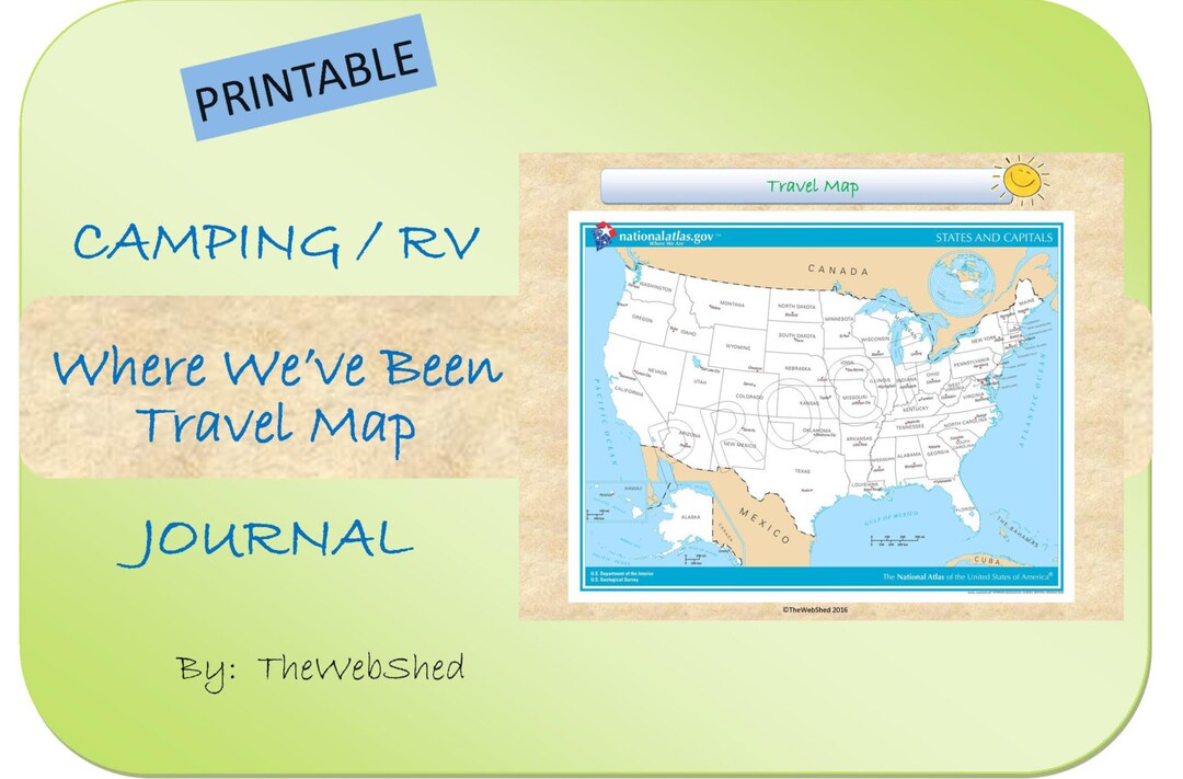 Travel Map Camping Journal - Outdoor/camping Theme Printable - Great ...