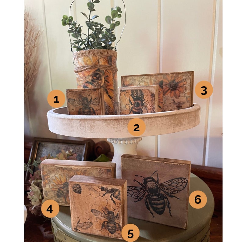 Honey Bee Themed Décor Set, Honey Bee Decor for Tiered Trays, Bee Baby ...