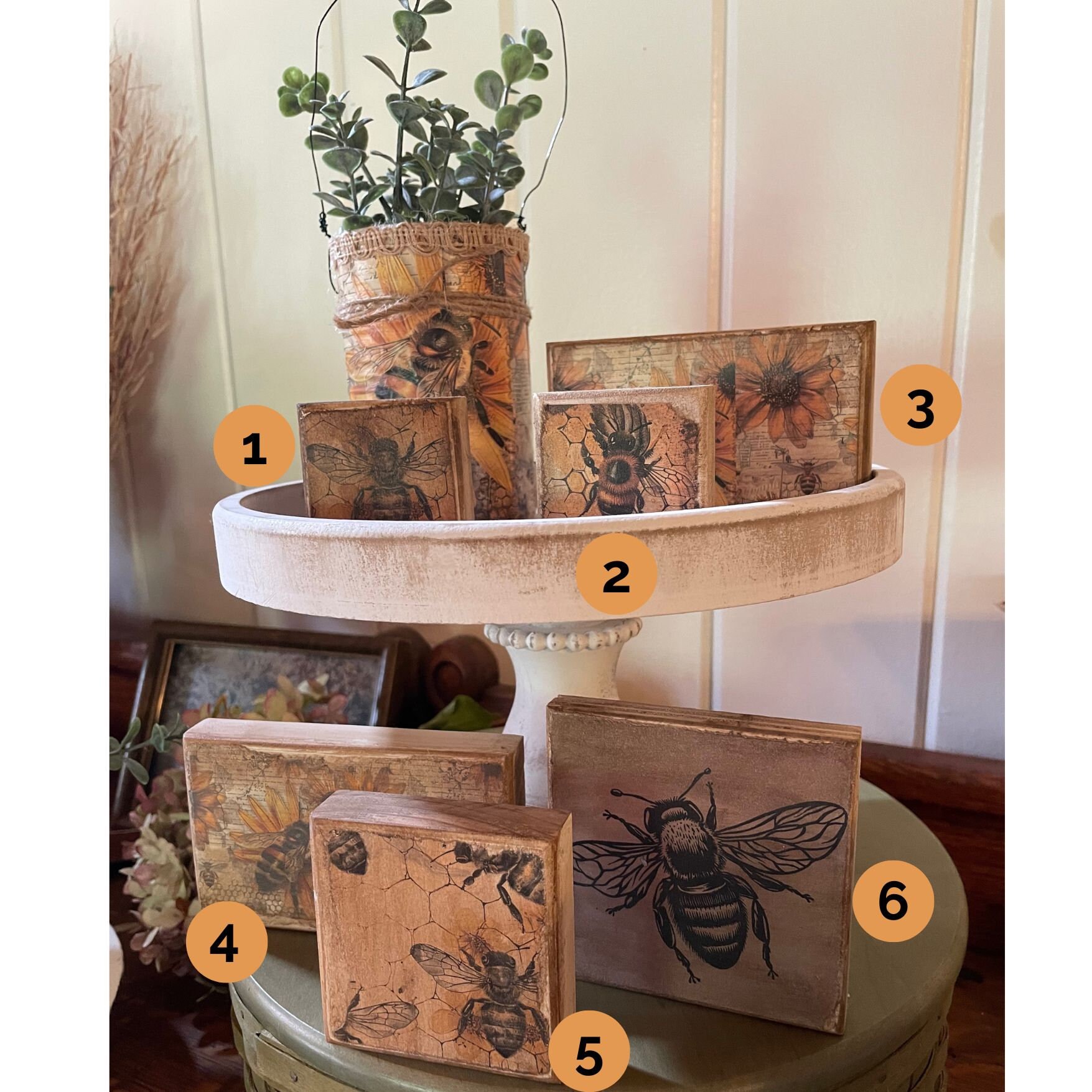 Honey Bee Themed Décor Set, Honey Bee Decor for Tiered Trays, Bee Baby ...