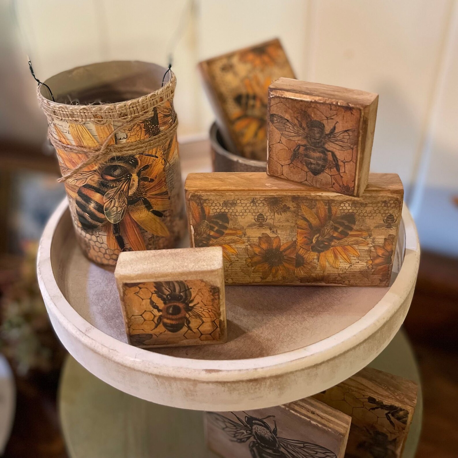 Honey Bee Themed Décor Set, Honey Bee Decor for Tiered Trays, Bee Baby ...