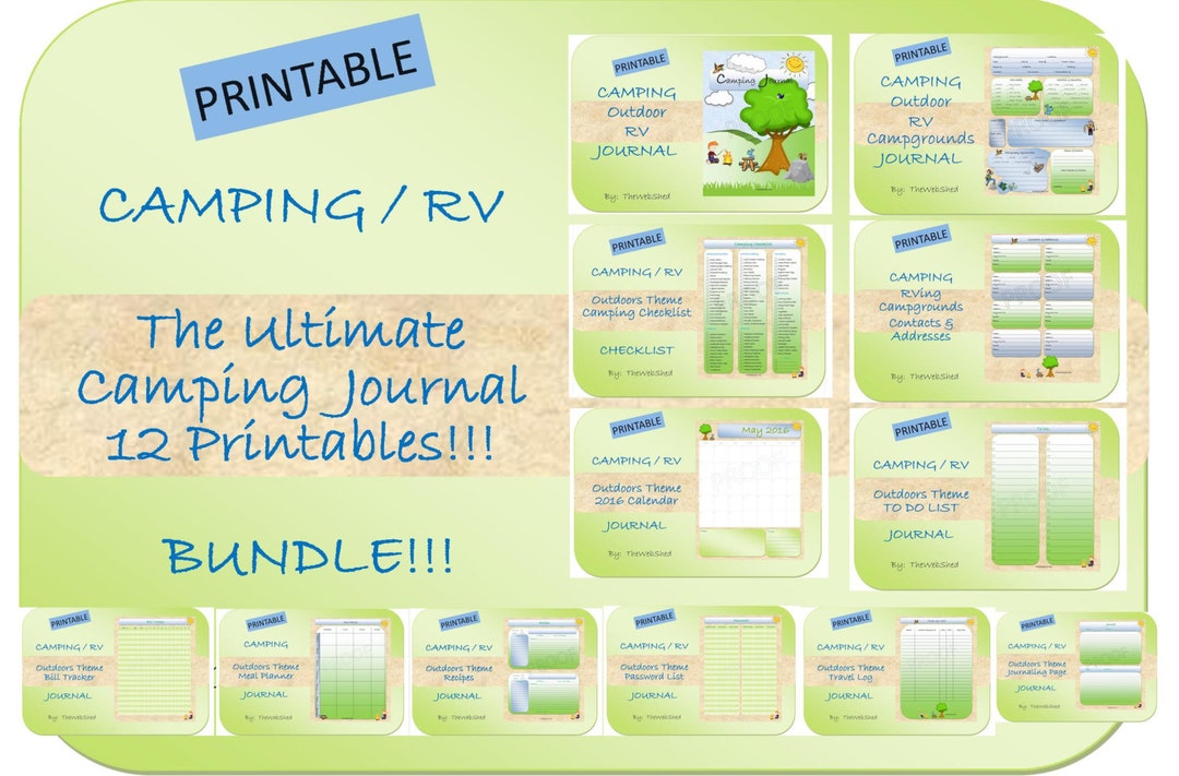 Camping Journal Printable Camping Memories Journal Camping Log Campsite ...