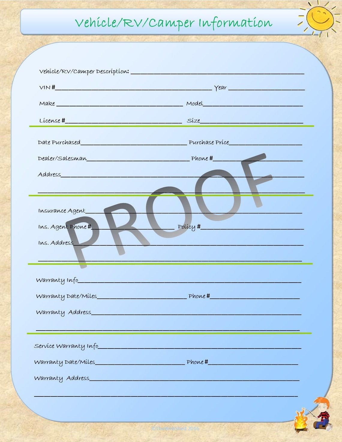 Camping Journal Printable Camping Memories Journal Camping Log Campsite ...