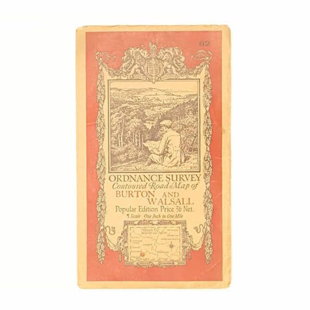 Maps: Burton and Walsall 1932 - Ordnance Survey (red) - Etsy