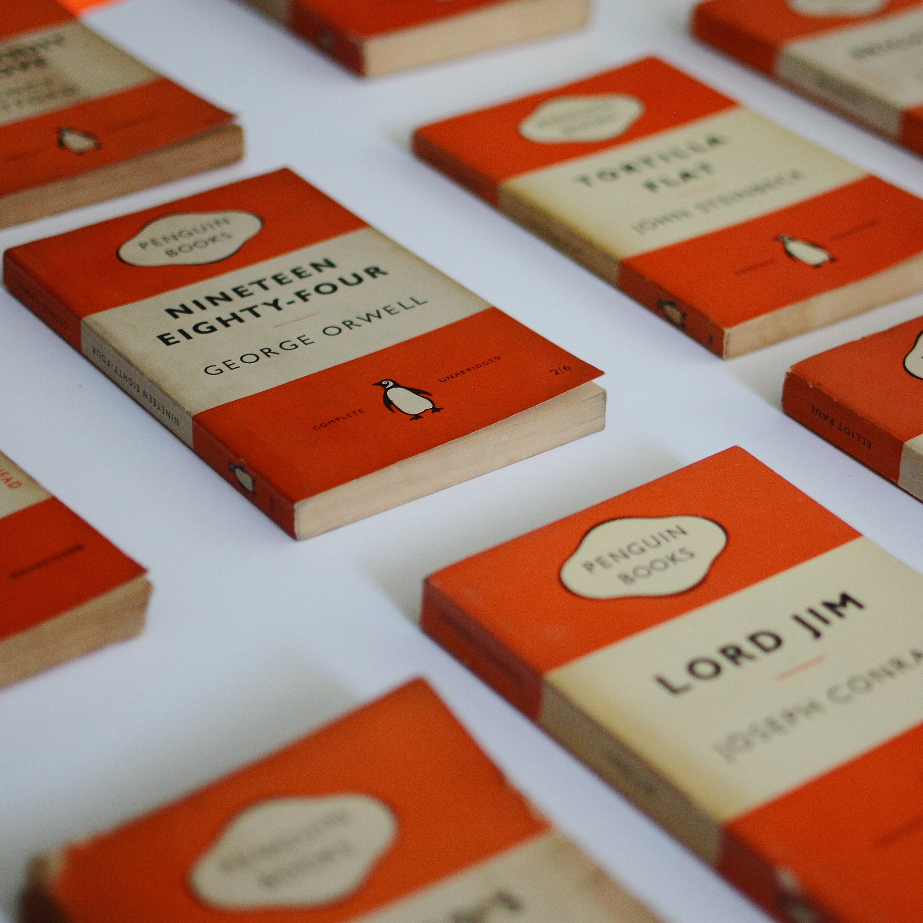 Collection of Orange Vintage Penguins - Etsy