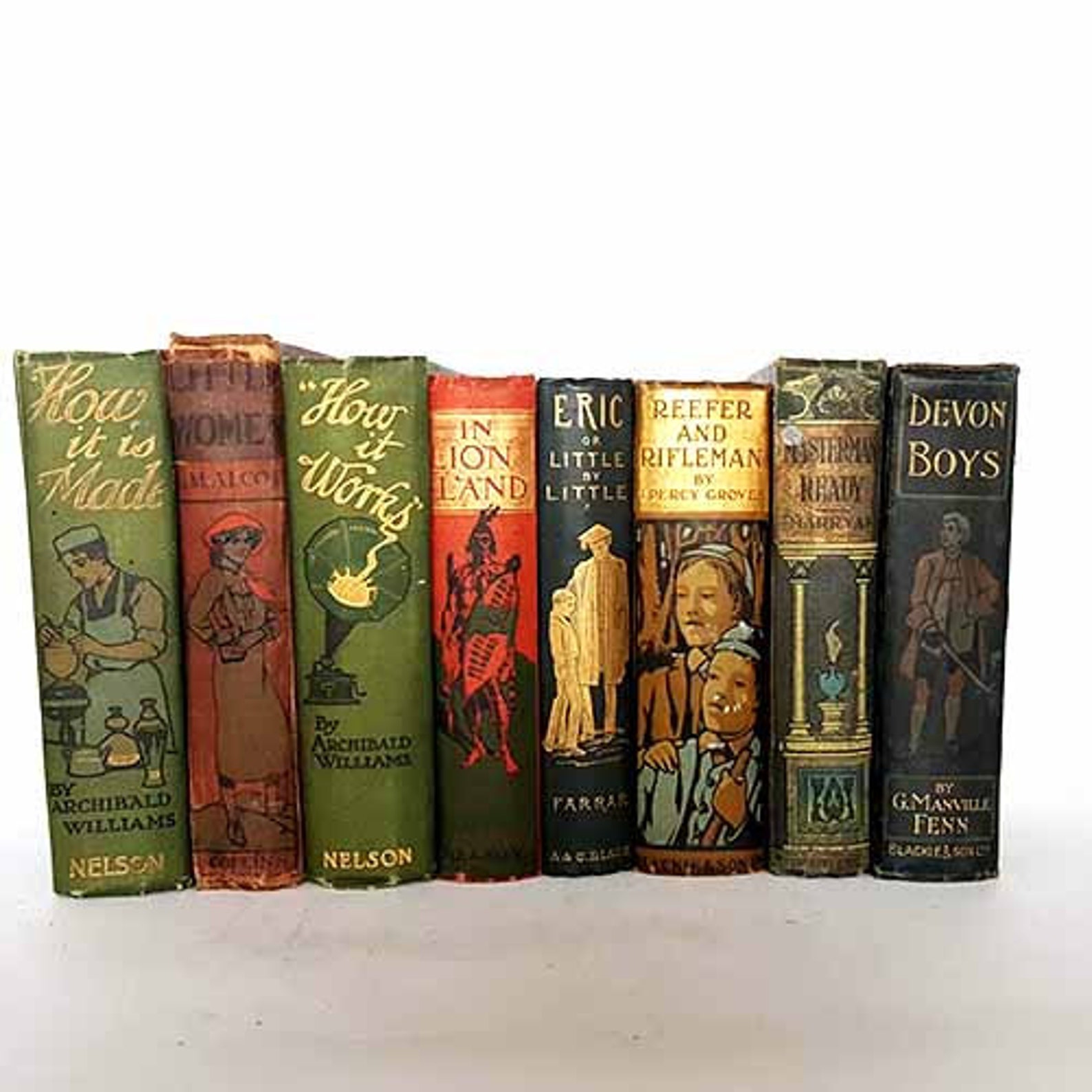 Vintage Colourful Eight Book Collection | Etsy