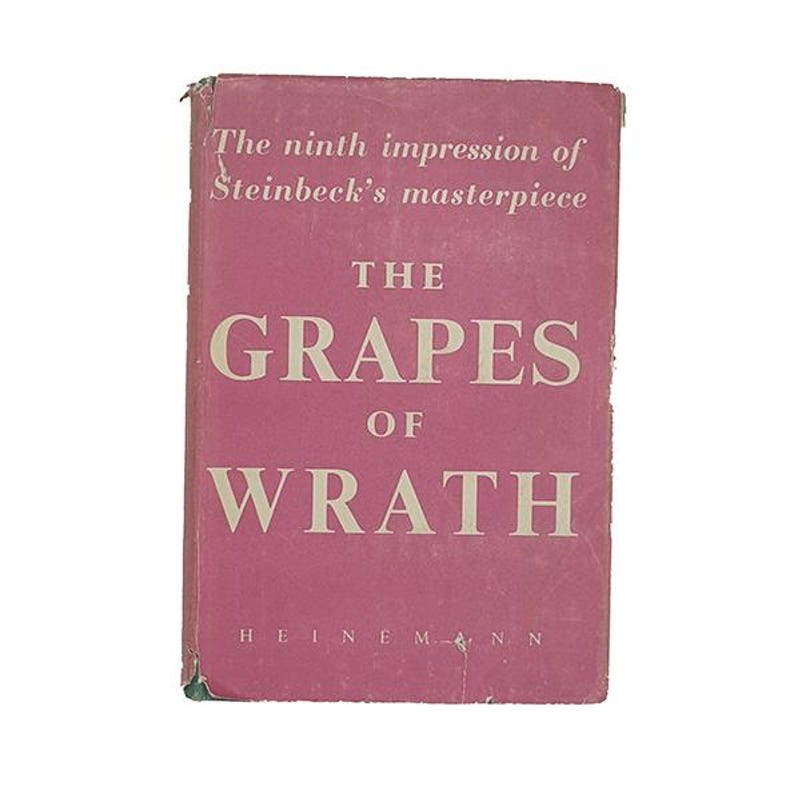 The Grapes of Wrath by John Steinbeck - Heinemann, 1948 - Etsy