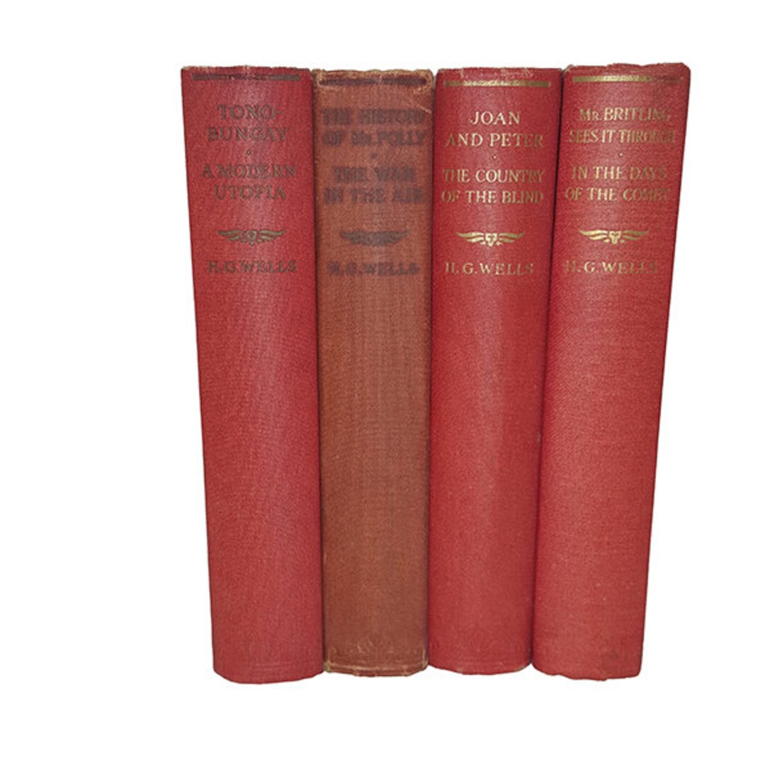 H. G. Wells Collected Works Odhams, C.1930 4 Red Books - Etsy