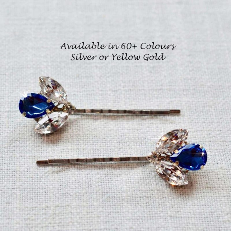 Blue Crystal Hair Pin - Etsy