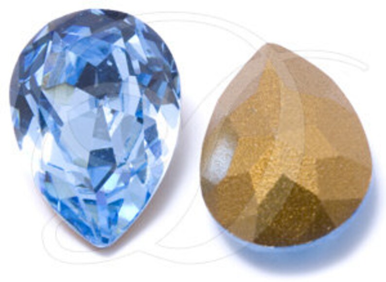 Small Light Sapphire Blue Pear Teardrop European Crystal | Etsy