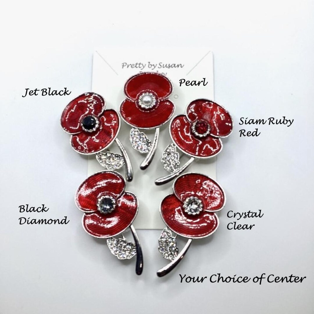 Poppy Brooch Pin for Remembrance Day, Veterans Day, Armistice Day - Etsy
