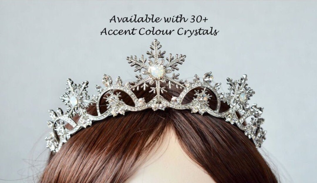Stunning Snowflake Tiara With Accent Colour Crystal Crystal Tiara ...
