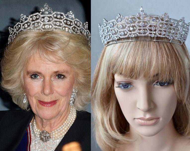 Best Royalty Reproduction Queen Camilla greville Tiara CZ Tiara Bridal Diadem Hairband Headpiece Bridal Wedding sparkle 3308 Etsy UK