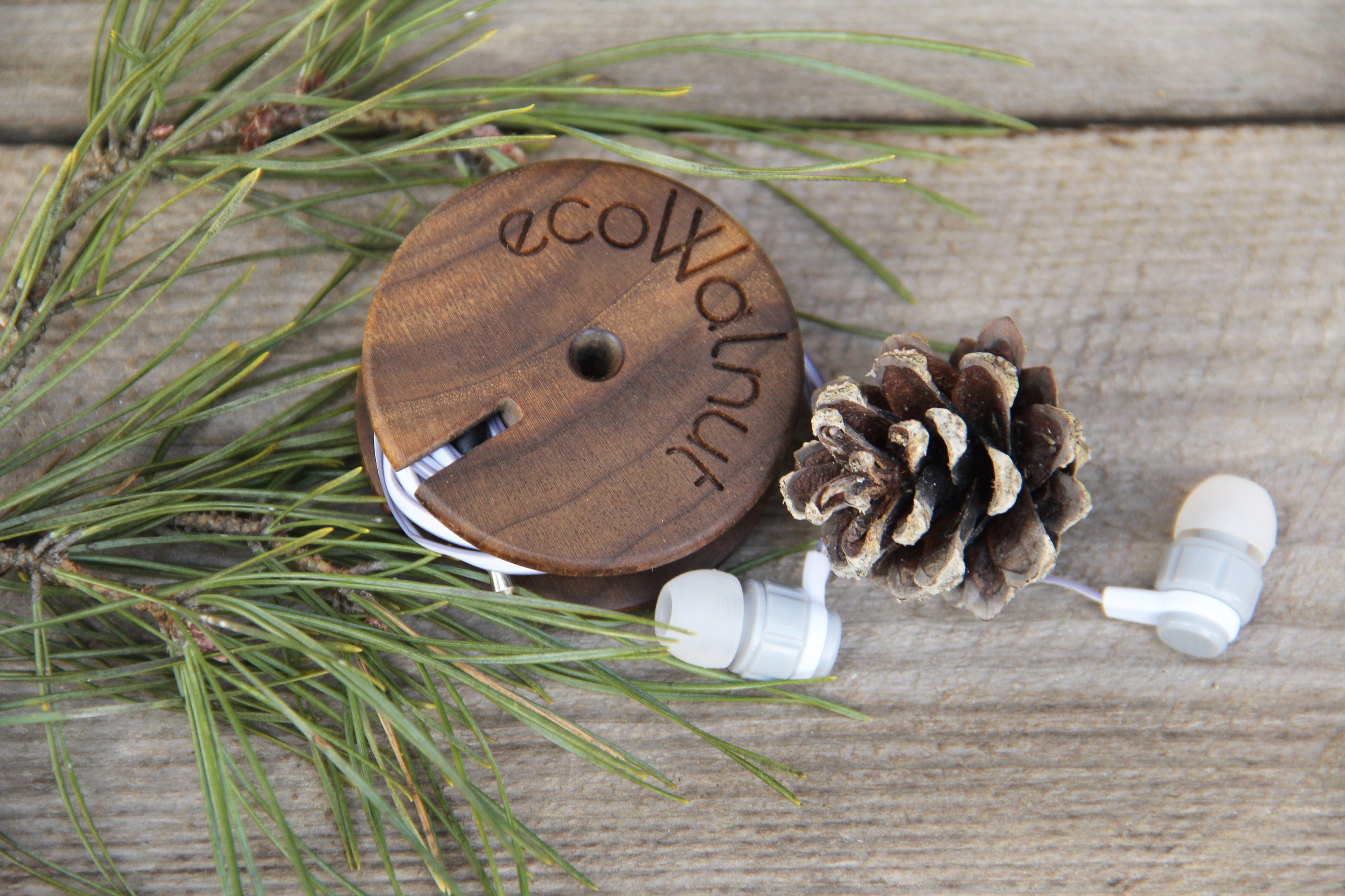 Earphone Organizer Earpods Stand Keeper Holder Spool Wood | Etsy