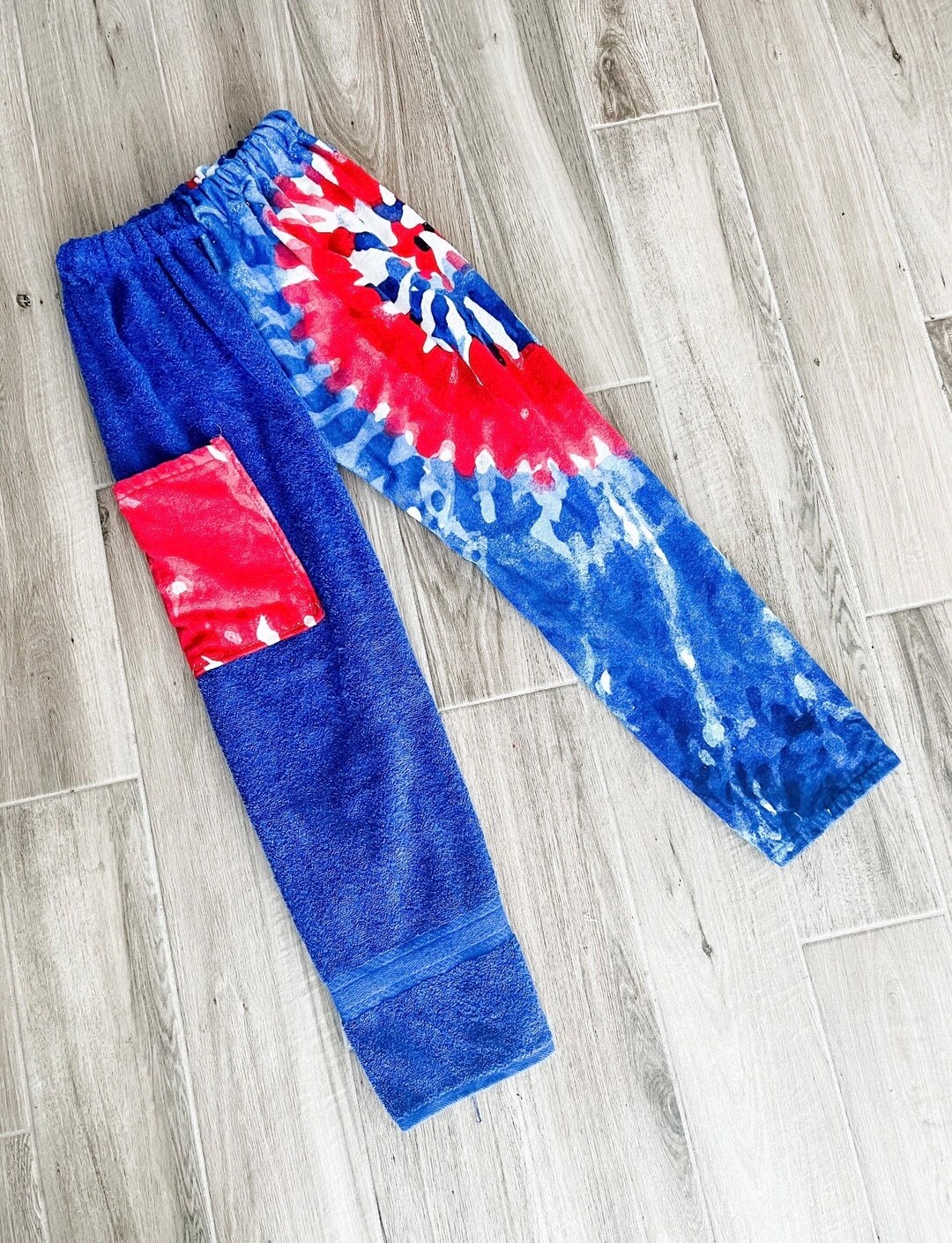 Red White & Blue Tie Dye Towel Pants - Etsy