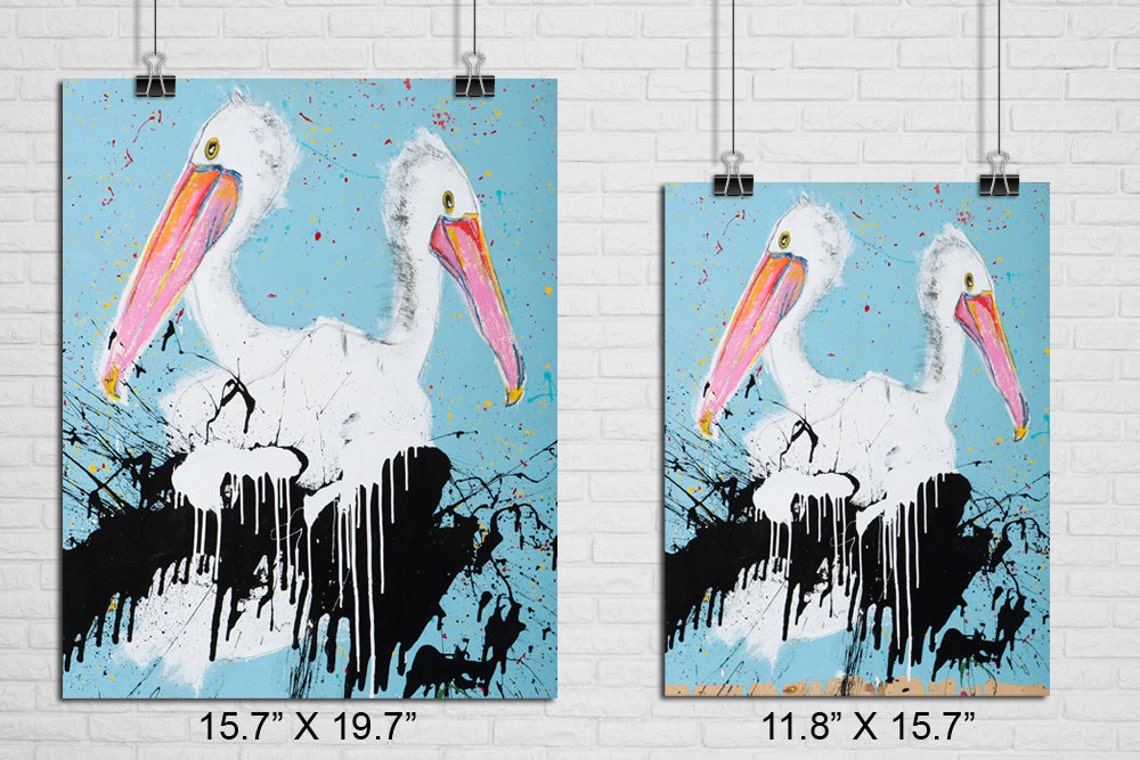 Pelican Art, Pelican Decor, Bird Print, Colorful Art, Wall Art Prints ...