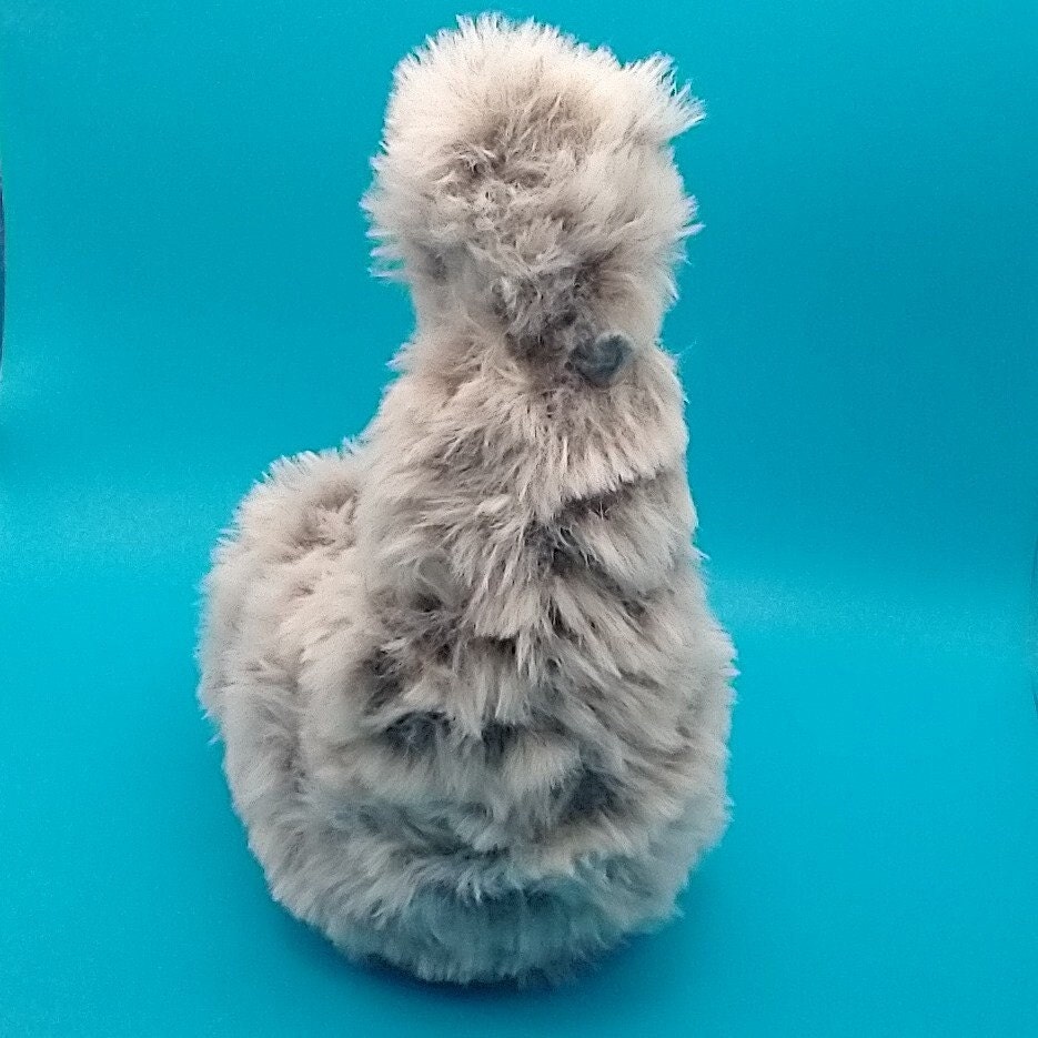 Silkie Chicken Plush Stuffed Amugurumi, Frizzle Bantam Hen, Soft Fuzzy ...